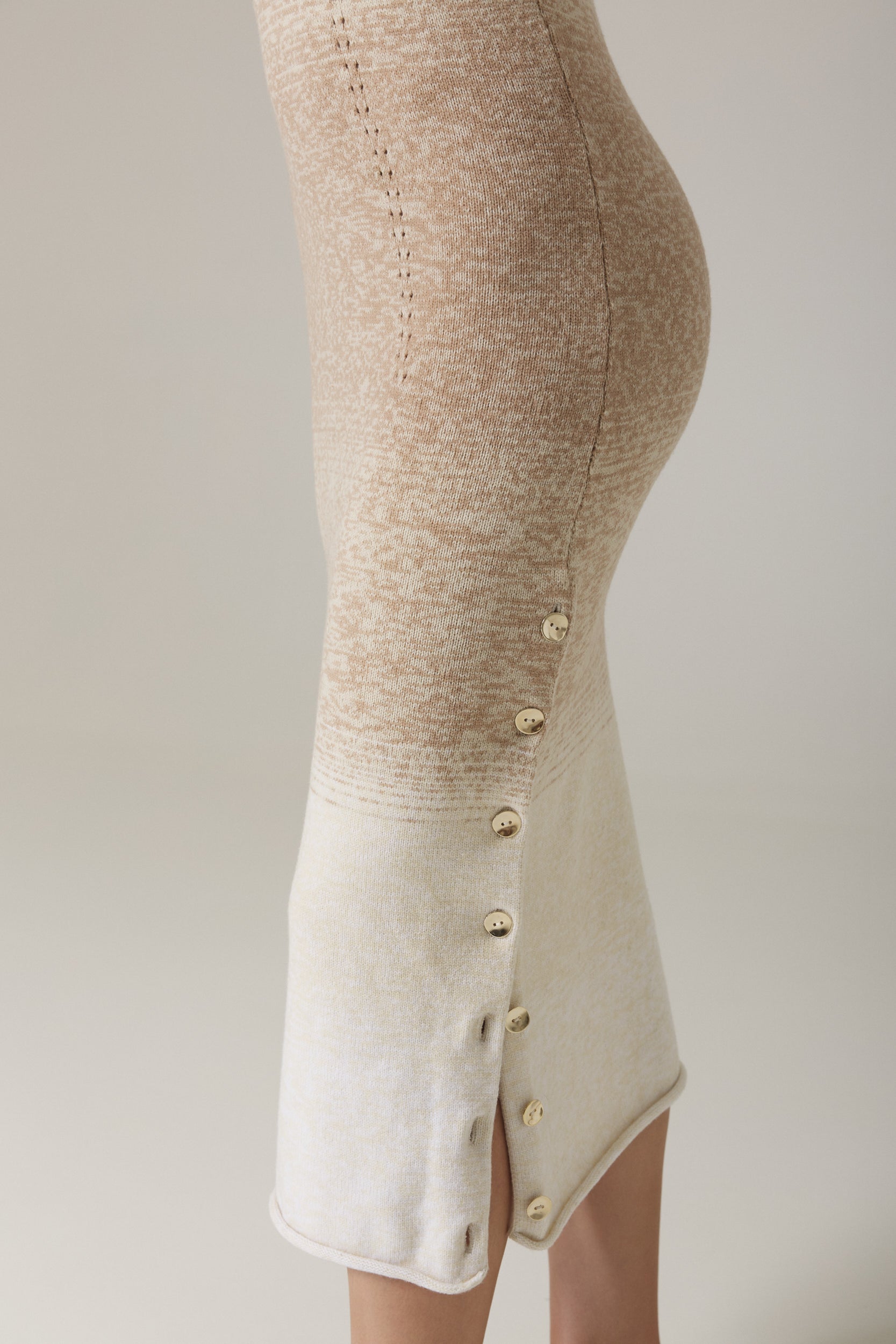 YEDDA OMBRÉ SWEATER DRESS IN SAND COMBO – Santicler