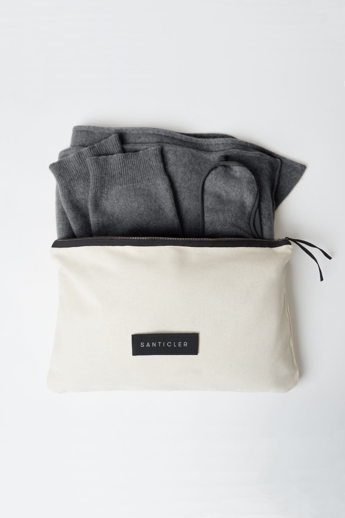SANICLER Cashmere Travel set in Heather Charcoal – Santicler